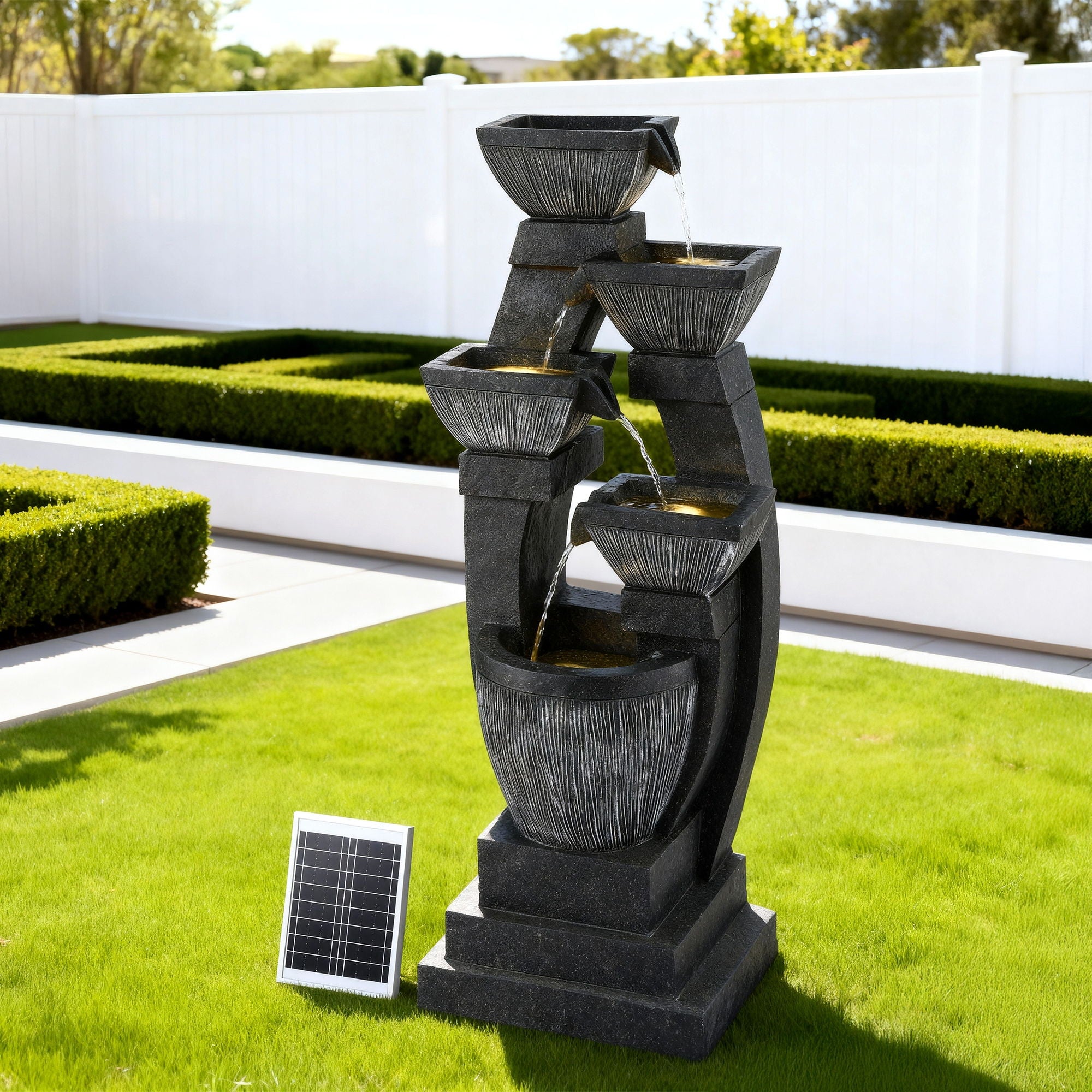 Gardeon Solar Fountain 5-Tier Cascading Water Feature - Indoor ...