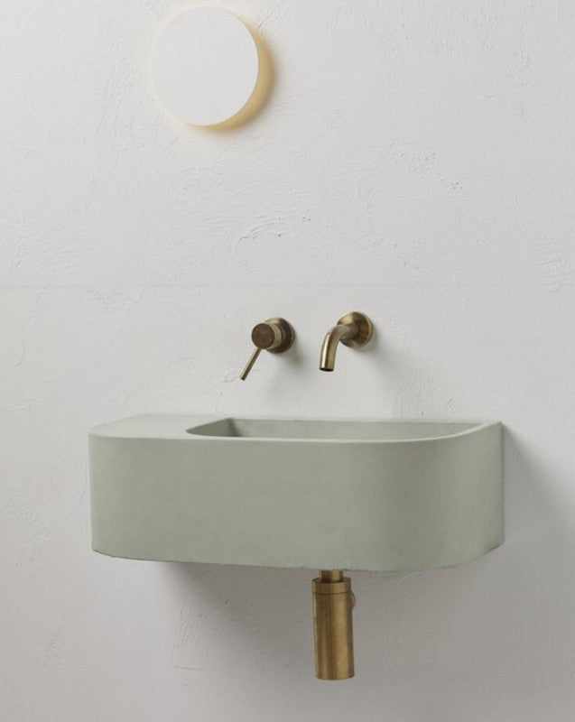 New Concrete Cement Wash Basin Counter Top Matte Mint Green terrazzo f ...